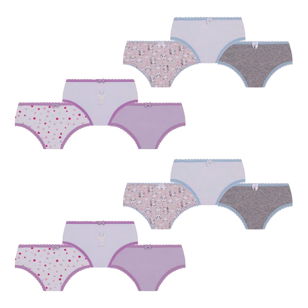 Kit 12 Calcinhas Infantis Estampada Lobinha Lupo | Shopee Brasil