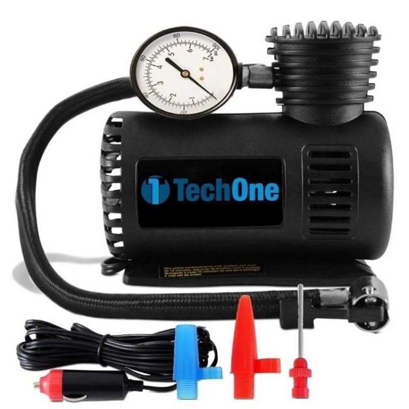 Mini Compressor De Ar Automotivo 12v 300 Psi Para Encher Pneu, Bola Bike Bicicleta - Techone ...