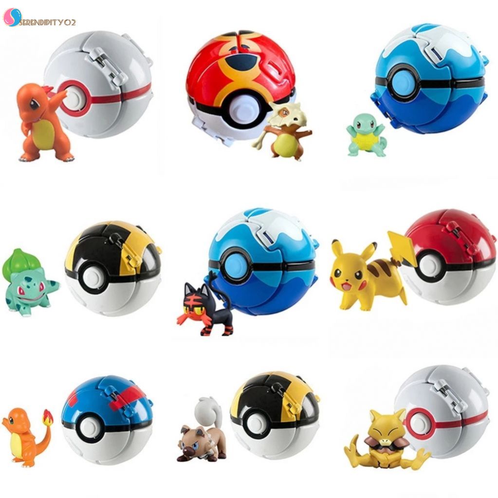 12 Estilos Bola de Lançamento Automático Pokeball com Boneco Pokemon ...