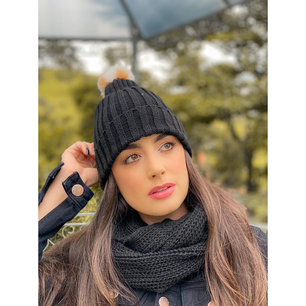 Touca Feminina Pompom e Gola - Gorro Feminino | Shopee Brasil