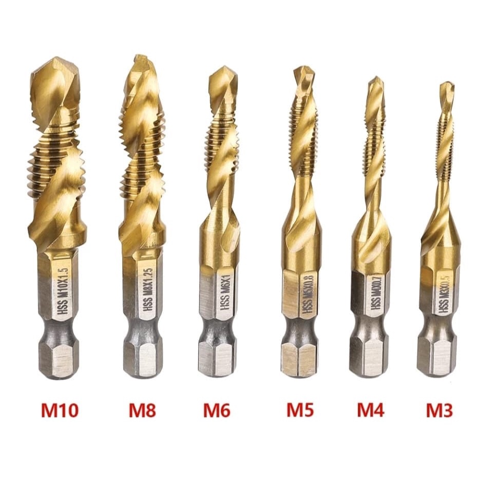 Kit Jogo 6 Broca Macho Fura E Faz Rosca M3-m4-m5-m6-m8-m10 | Shopee Brasil