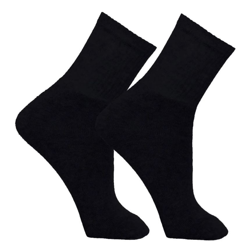 Meias Masculina Kit 12 Pares Cano Alto Longo Sport Algodão preta ...