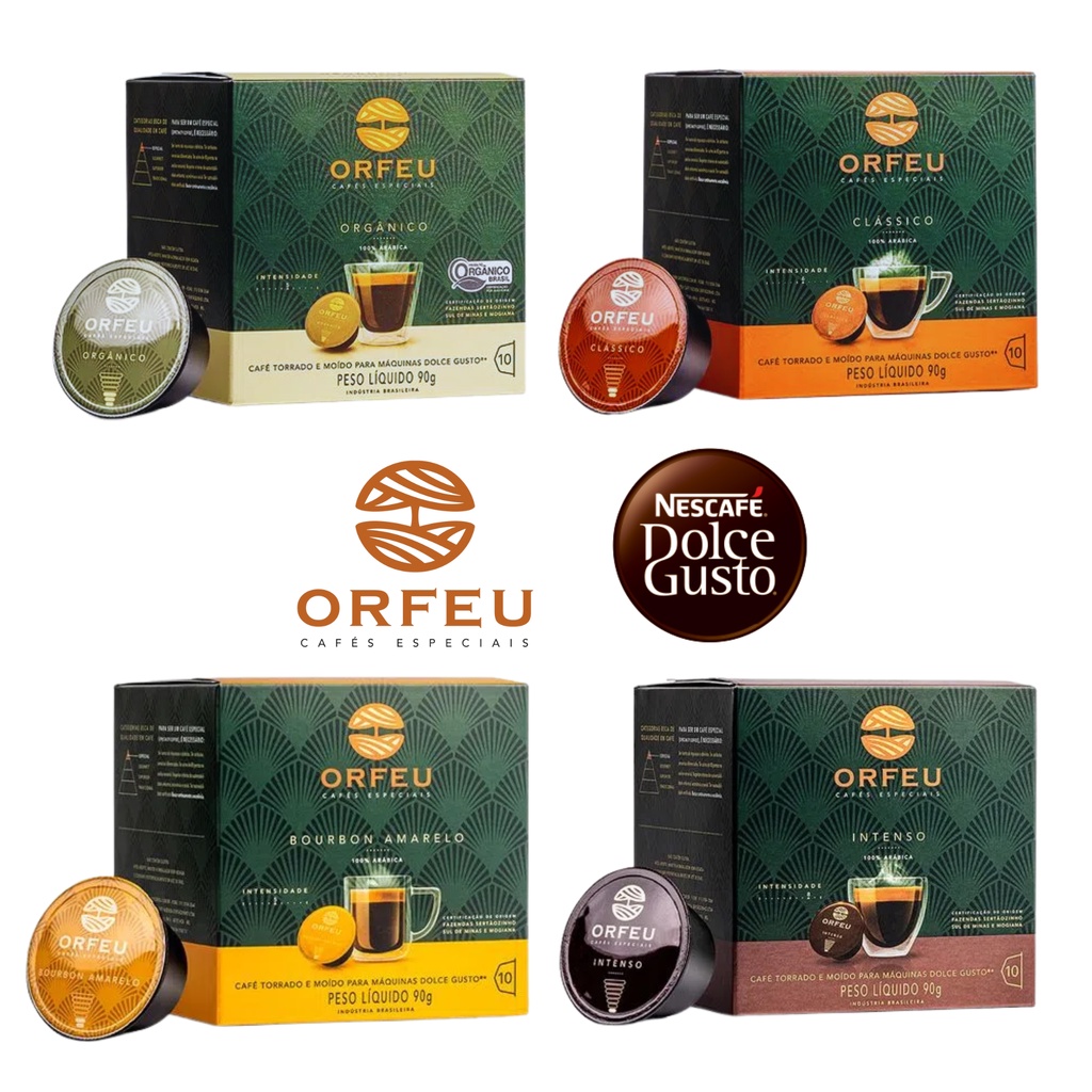 Caixa Cápsulas Dolce Gusto Café Orfeu Especial 4 Sabores Caixa 10 ...