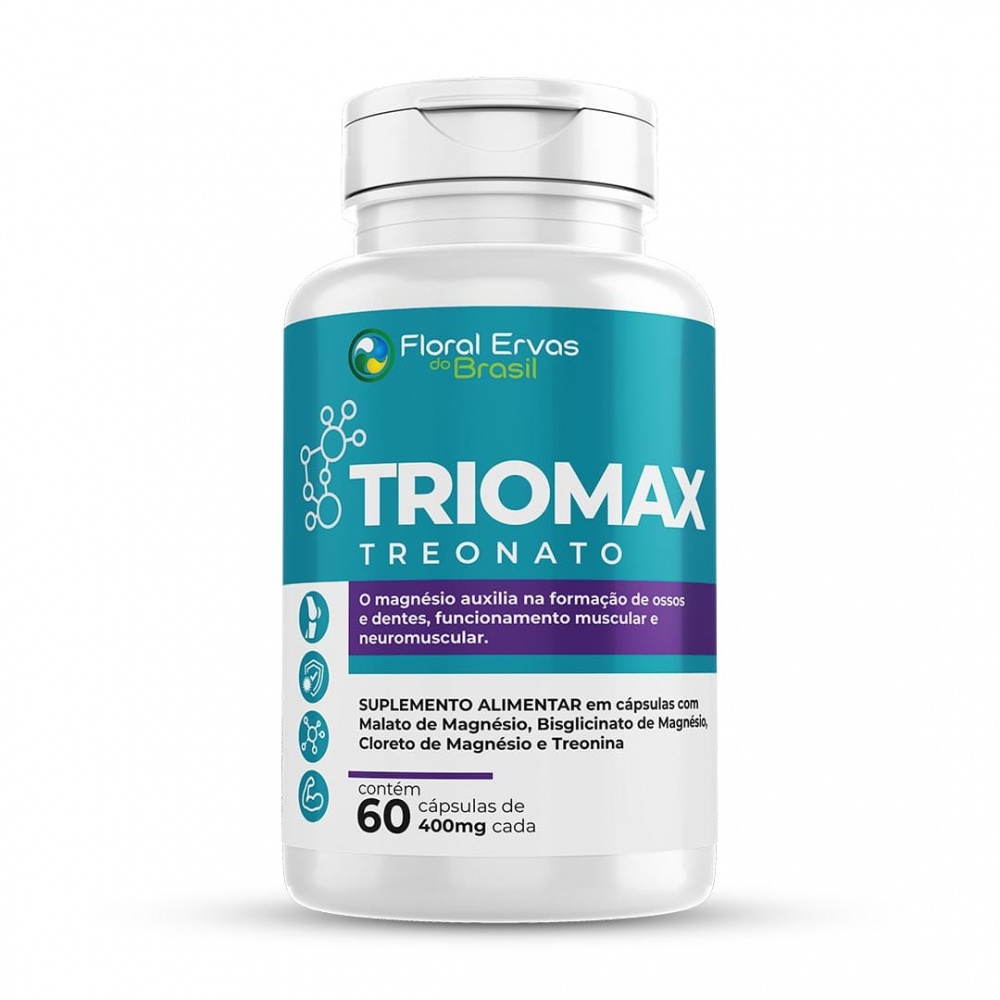 TRIOMAX 60 Cápsulas Magnésio Treonato, Dimalato, Quelato e Cloreto | Shopee Brasil