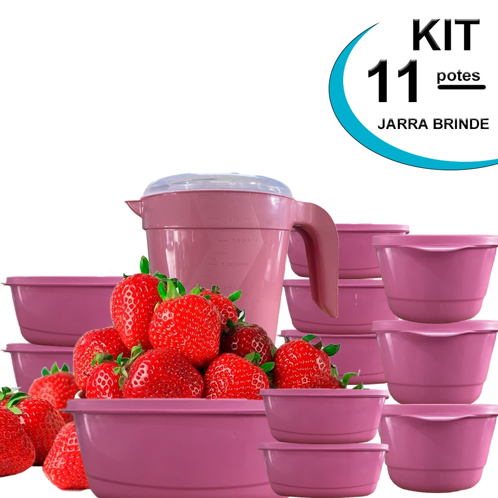 Conjunto 11 Potes Plásticos + Jarra, Potes Herméticos, Kit Potes ...