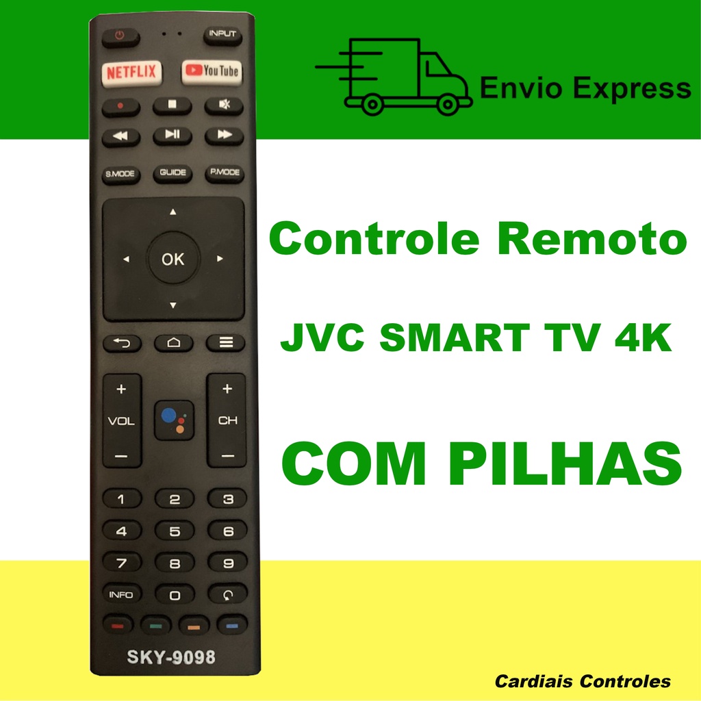 Controle Remoto JVC Smart Tv 4k Netflix Youtube - Modelo: RCM5 | Shopee ...