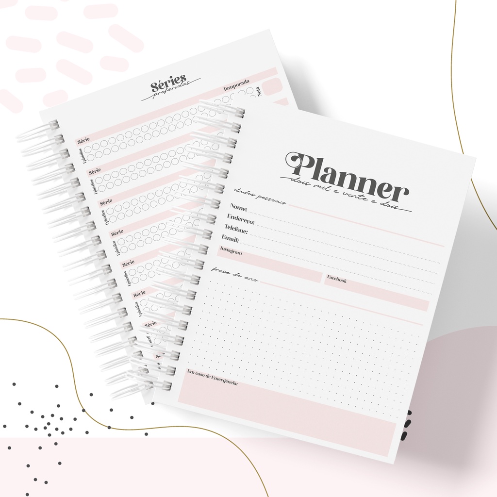 Miolo impresso planner feminino A5 permamente | Shopee Brasil