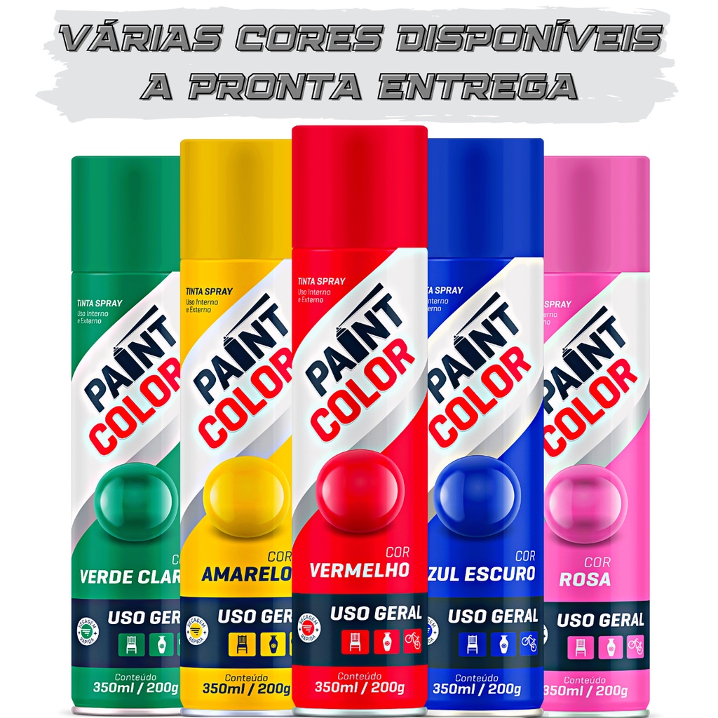Tinta Spray Para Uso Geral Secagem Rápida Multiuso PaintColor Todas as ...