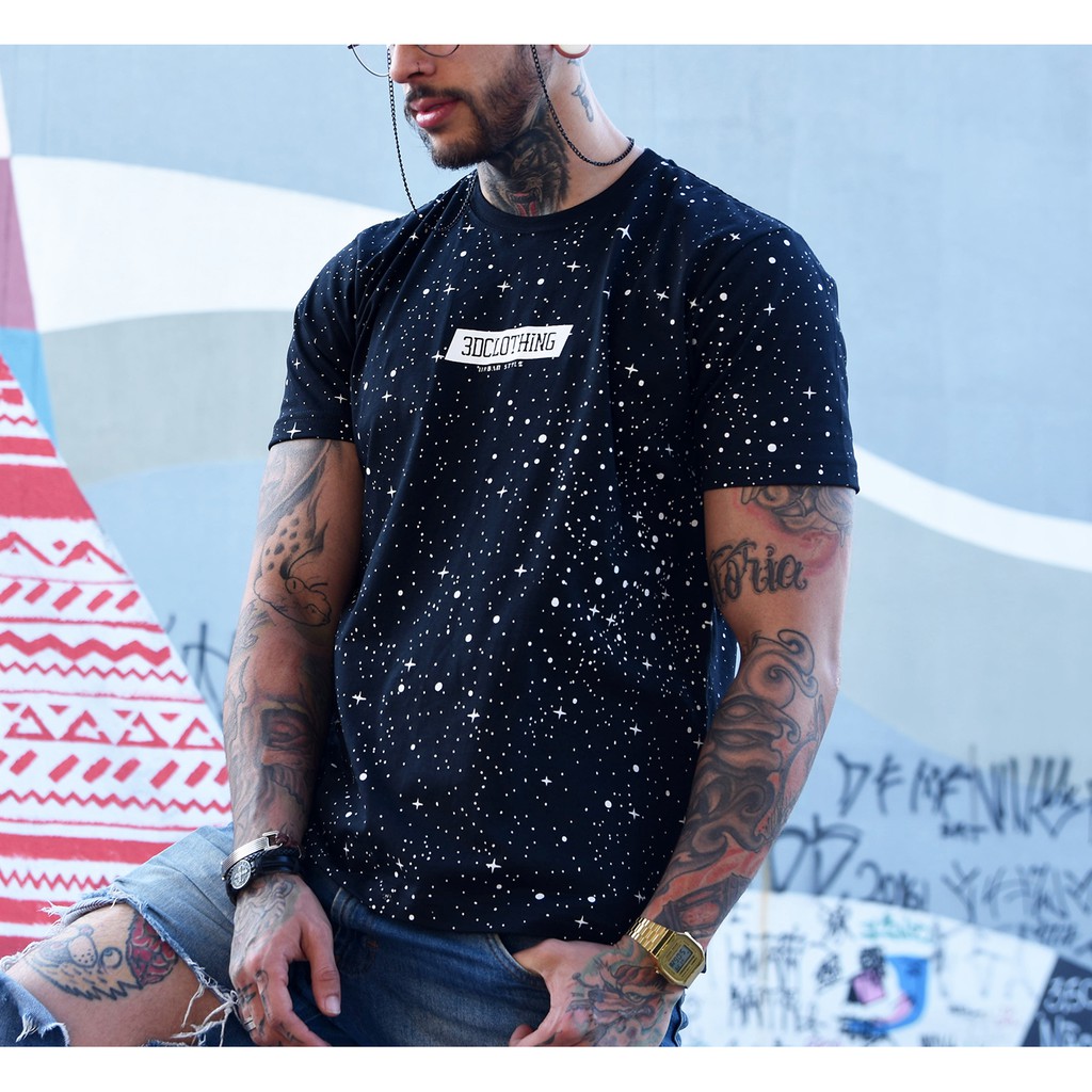 Camiseta swag galaxy Splash Marcas Tinta original preta thug life ...