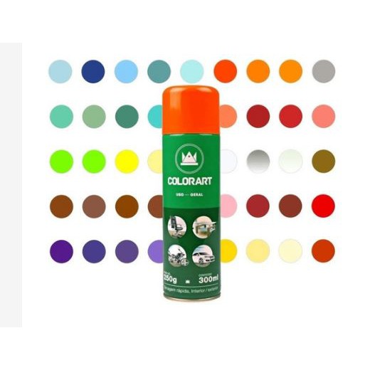 Tinta Uso Geral, Madeira, Artesanato, Metais Colorart Spray CORES ...