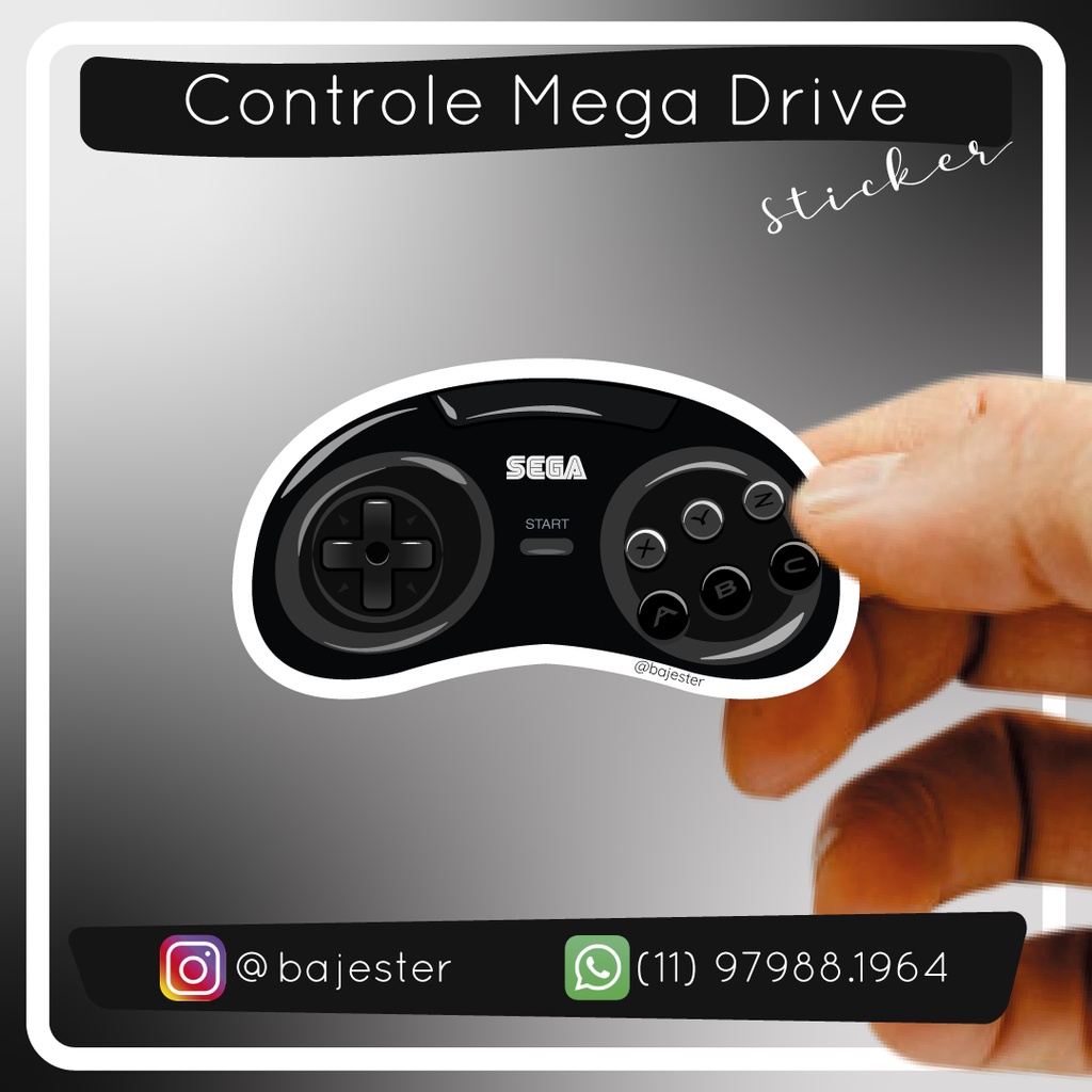 Adesivo Sticker Game Controle Mega Drive Linha Sega | Shopee Brasil