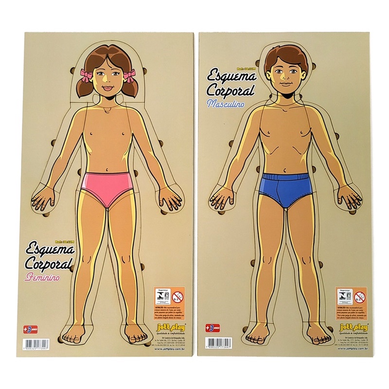 Esquema Corporal Em Mdf Menino E Menina | Shopee Brasil