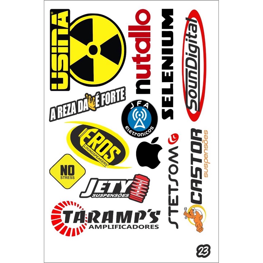 Adesivos Moto Cartela 24 pçs - Adesivos para Moto Carro Sticker ...