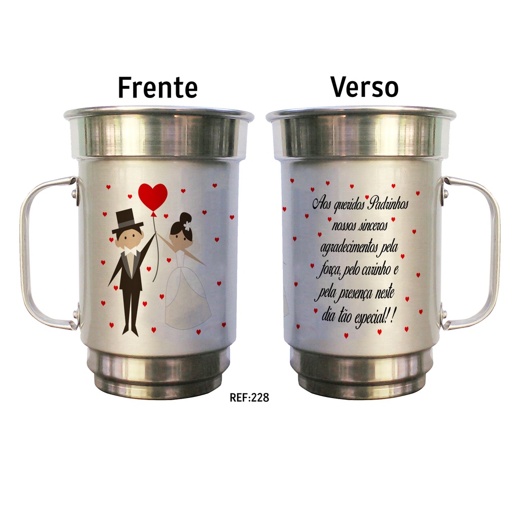 caneca de aluminio para chopp personalizada presente de agradecimento para padrinhos de ...