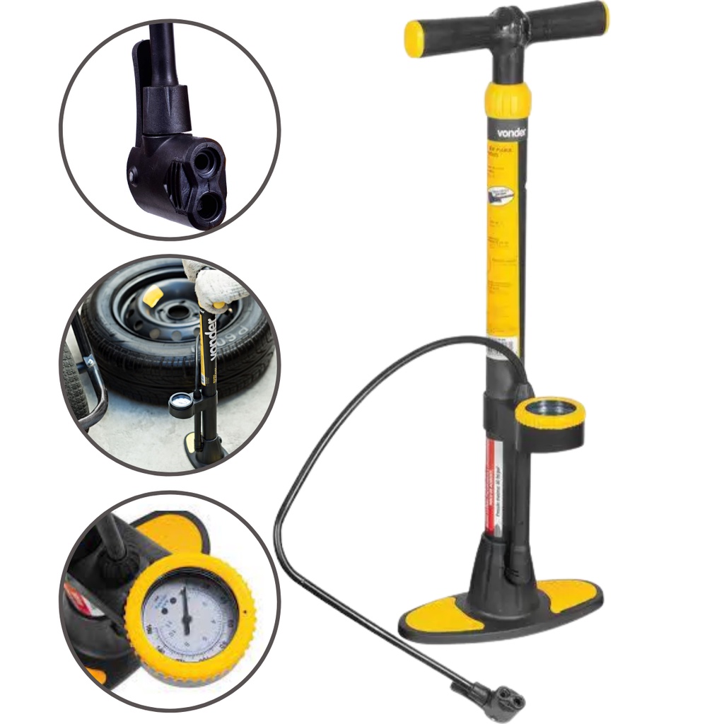 Bomba De Encher Pneu C/manometro VONDER | Shopee Brasil