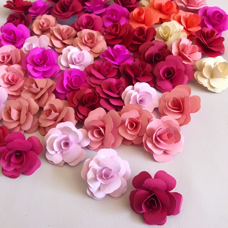 Rosas Flores de Papel Multicor Topo topper Festa aniversario - 12 ...