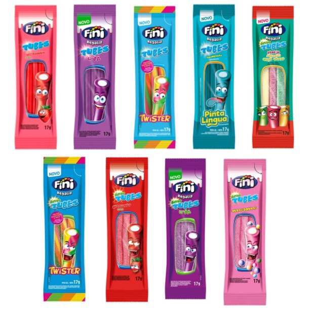 Balas FINI Mini Tubes sabores sortidos COM 17g | Shopee Brasil