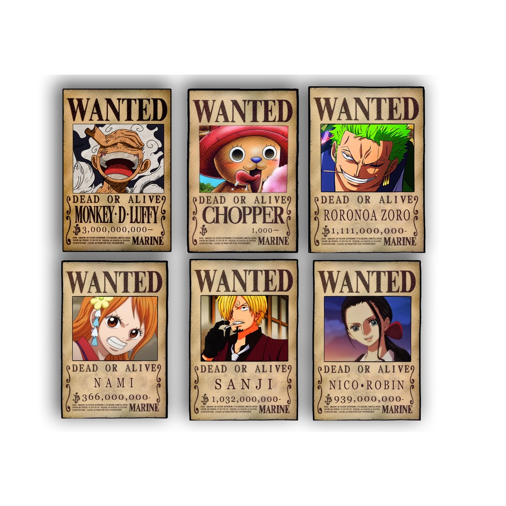 Poster One Piece e Recompensas Atualizadas 20x29 - Escorrega o Preço