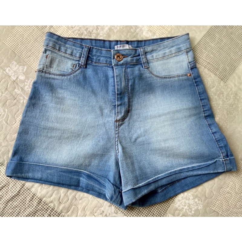 Shorts Cintura Alta RENNER Blue Steel | Shopee Brasil