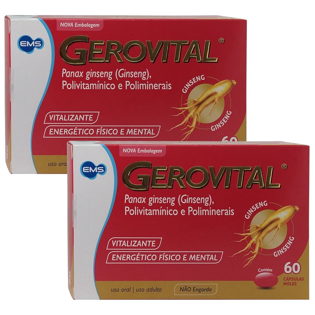 kit c/ 2 Gerovital Polivitaminico c/60 capsulas ginseng | Shopee Brasil