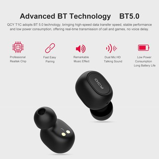 ☀ QCY T1C Bluetooth 5.0 TWS Earbuds True Wireless Headphones with Dual Mic Popovers Fast Pairing ...