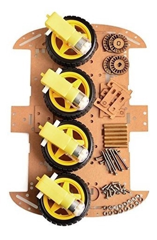 Kit Chassi 4Wd Carro Robo Para Arduino 4 Rodas | Shopee Brasil