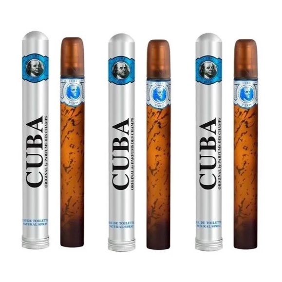 Kit 3 Perfumes Cuba Blue 35ml | Shopee Brasil