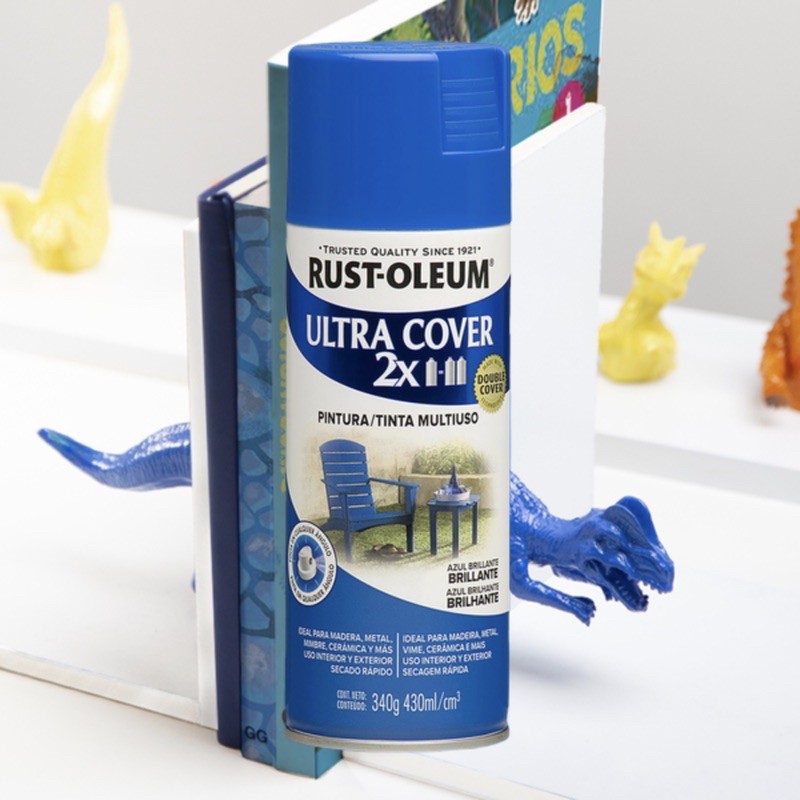 Tinta Spray Rust Oleum para Madeira Metal Plastico - Azul Brilhante | Shopee Brasil