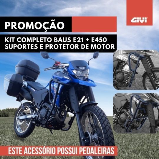 KIT GIVI Bau Bauleto E21 E450 protetor motor Lander 250 | Shopee Brasil