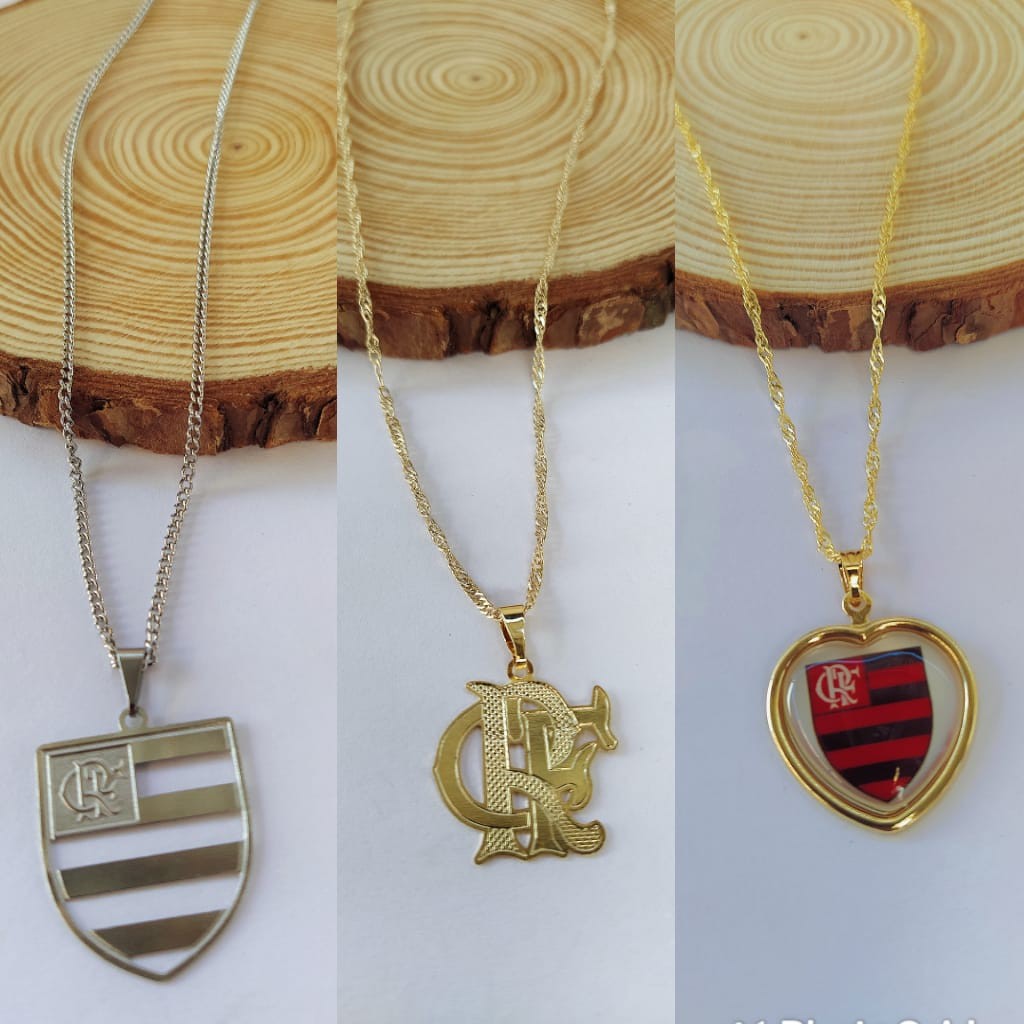 Colar Corrente Flamengo Rubro Negro Aço Inoxidável Anti Alérgico Não ...