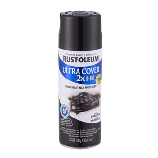 Tinta Spray Rust Oleum Ultra Cover para Madeira Metal Plastico - Preto Brilhante | Shopee Brasil