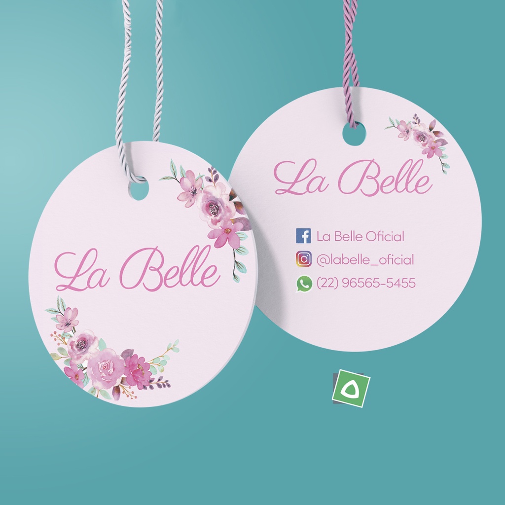Tag Redonda Personalizada 6x6cm | Frente e verso colorido | Verniz ...