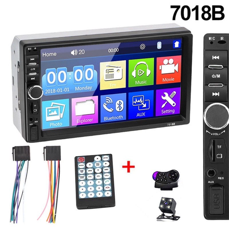 Carro MP5 Player Multimídia Central 7 Polegada Bluetooth HD Tela De Toque De Rádio FM Receptor ...