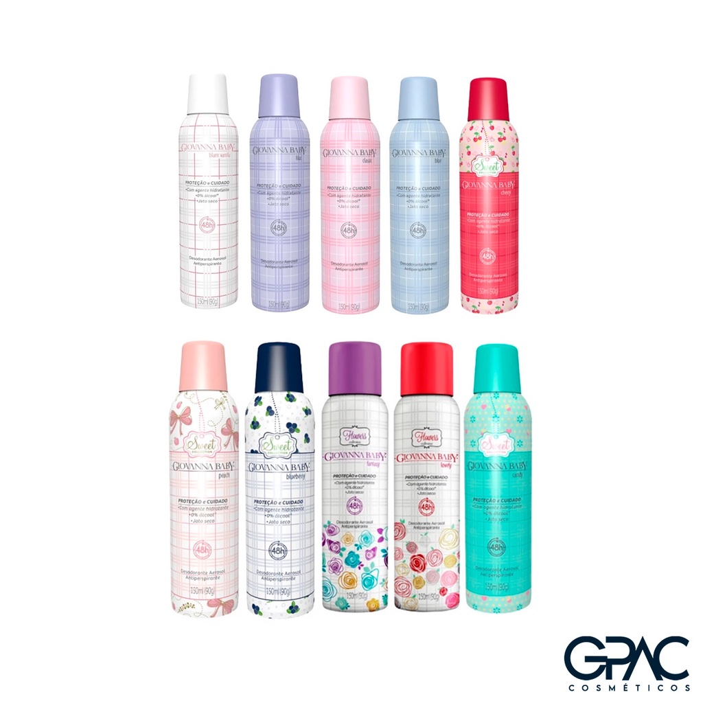Giovanna Baby Kit 10 un Desodorante Aerosol com 150ml | Shopee Brasil