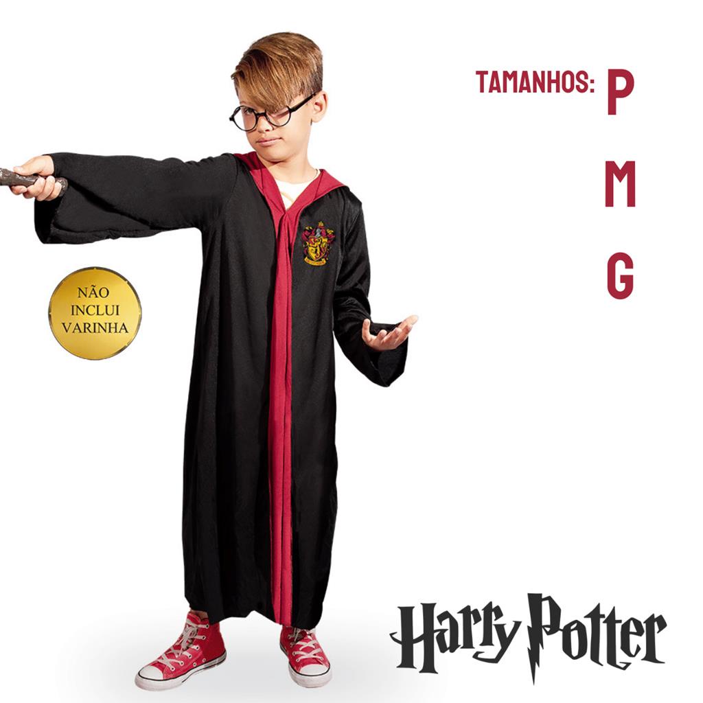 Fantasia Infantil Decorada Brincar Capa Harry Potter P M G - Escorrega ...