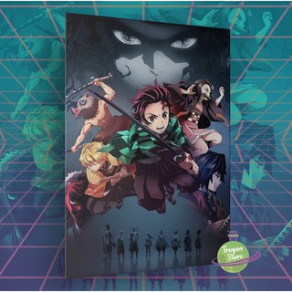 Poster A4 Kimetsu no Yaiba - Demon Slayer, Tanjiro, Nezuko, Inosuke ...