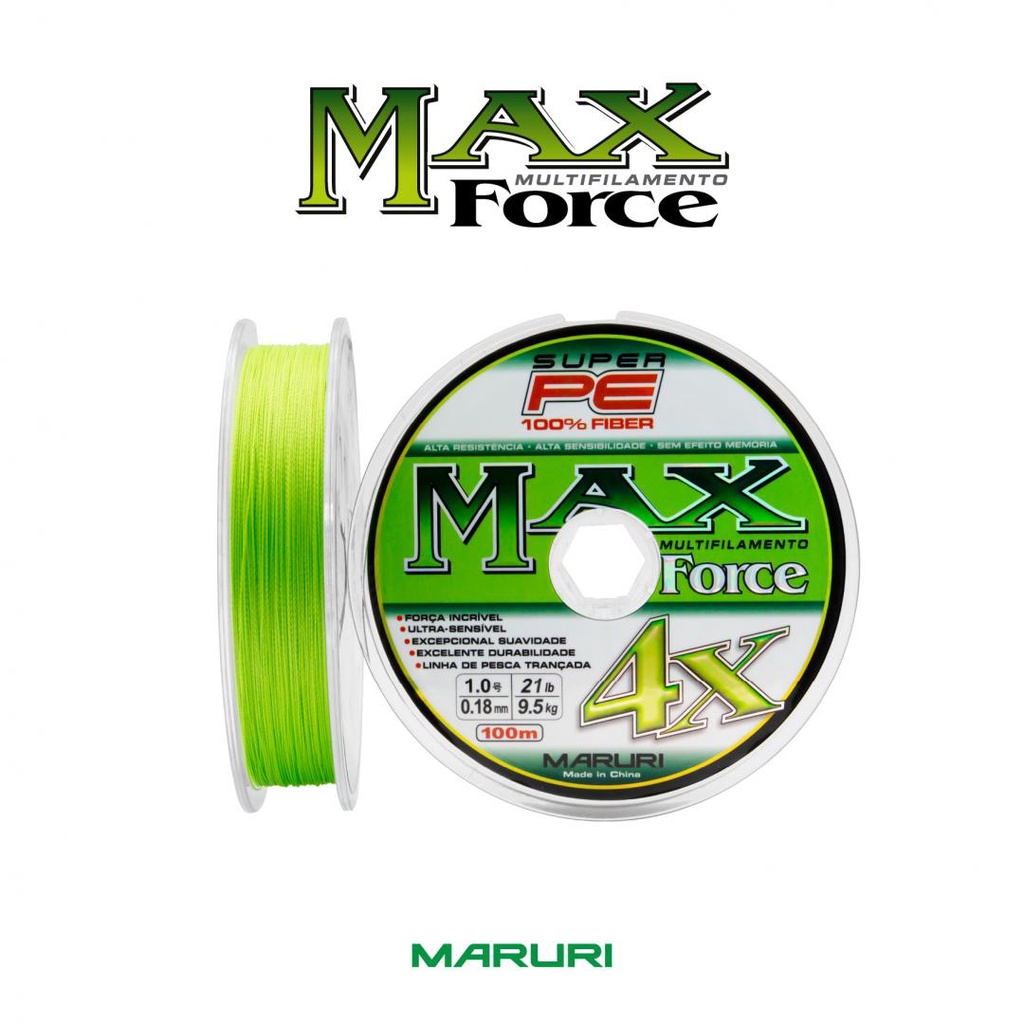 Linha Multifilamento 4x Max Force 100m - Verde Fluorescente | Shopee Brasil