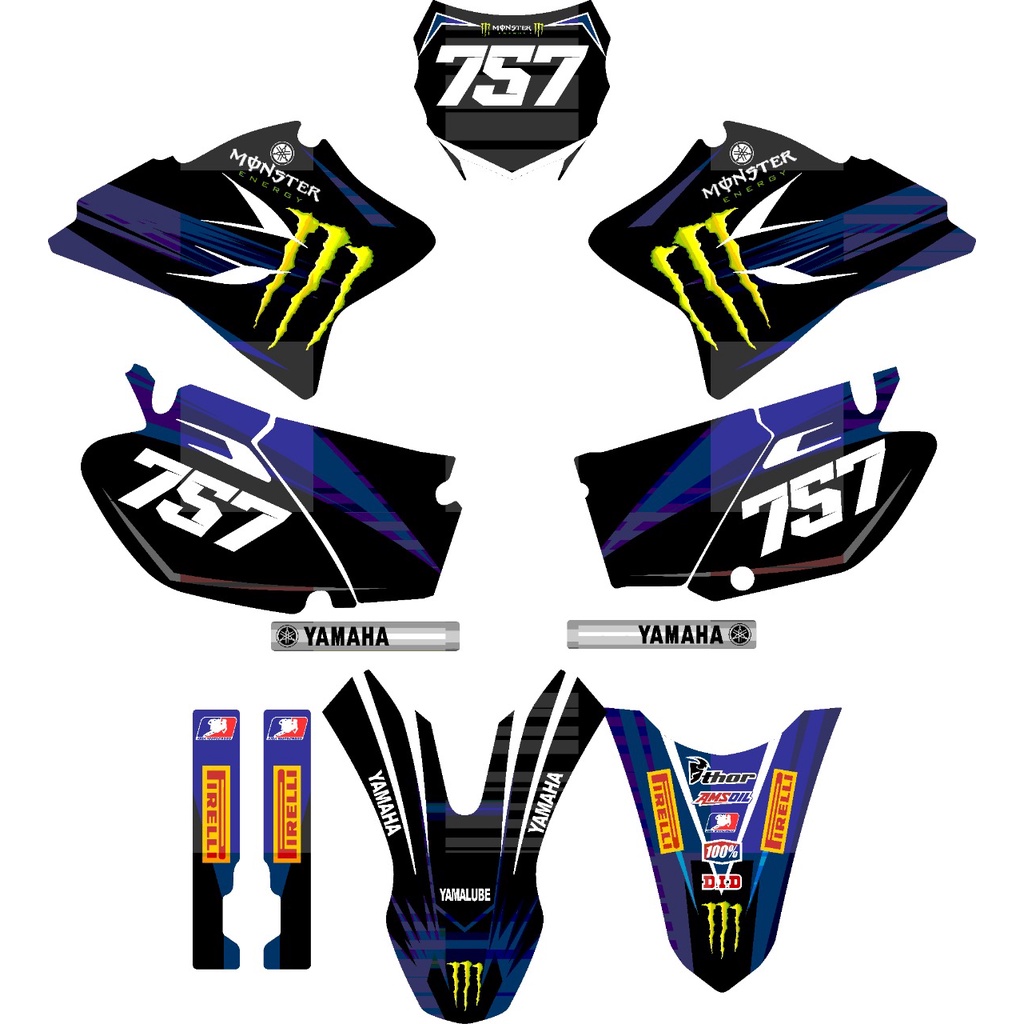 Kit Adesivo Moto De Trilha Ttr 230 AZUL/PRETO/SHOPEE | Shopee Brasil