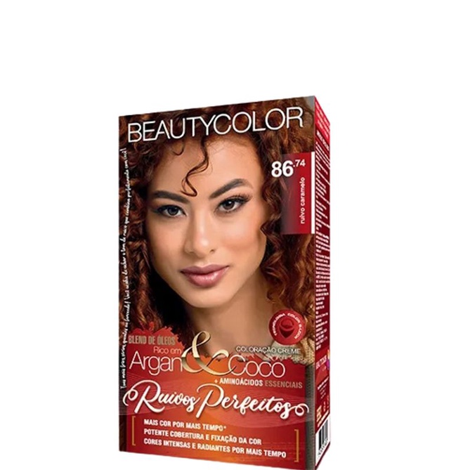 Tinta Beauty Color 86.74 Ruivo Caramelo Kit Coloração | Shopee Brasil