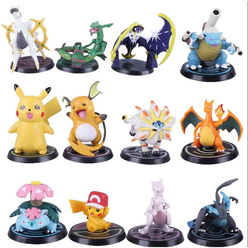 Boneco Brinquedo Action Figures Miniaturas Pokémon Pikachu Squirtle ...