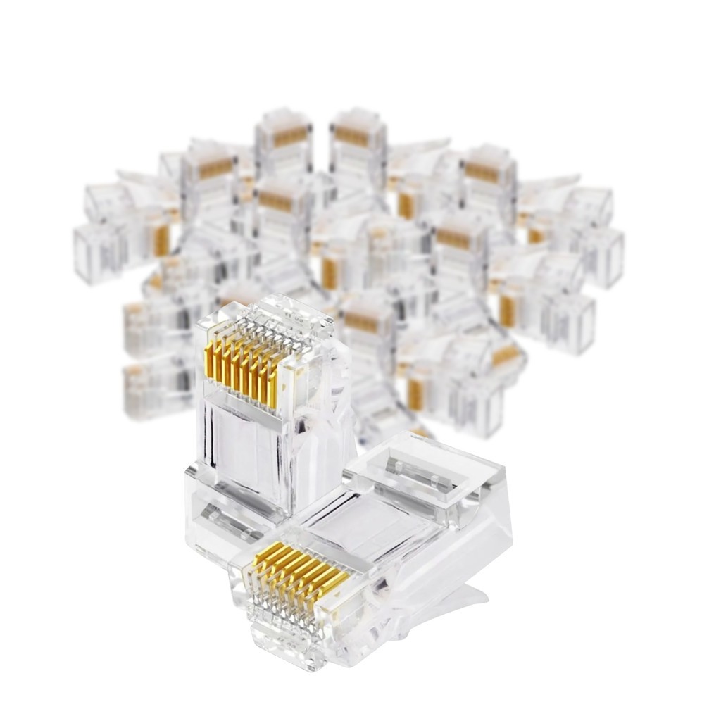 Conector Rj45 Kit Pacote 100 Unidades Conector para Cabo de Rede ...