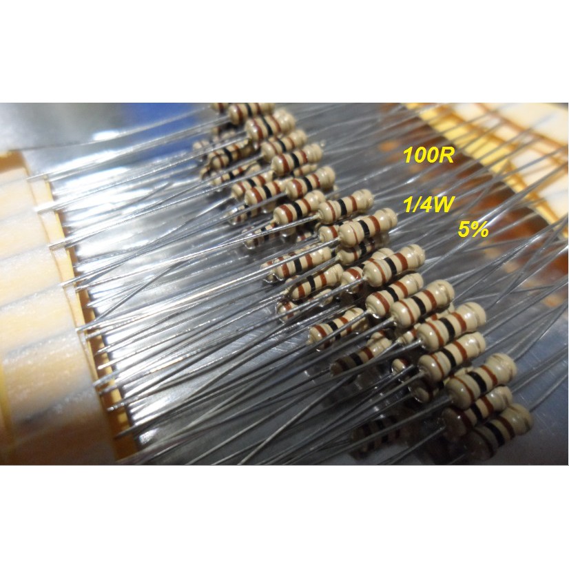 resistor/ 100 ohms ou 100r x 1/4w - 5% tolerancia - com 5 unidades ...