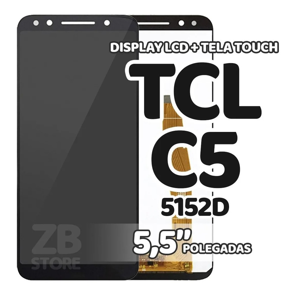 Frontal Completa Display Lcd + Tela Touch TCL C5 5152D - 5.5" Polegadas ...