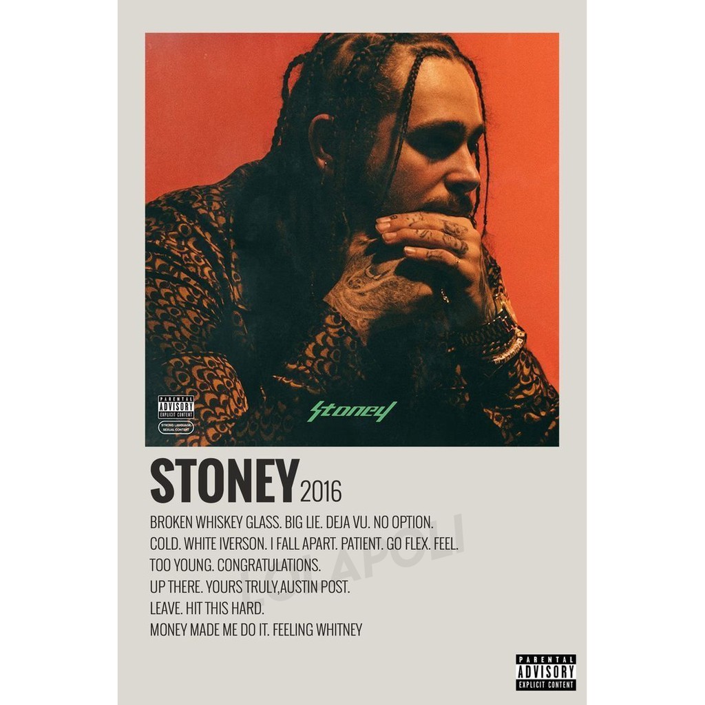 Poster Álbum Stoney-Post Malone 14.8x21cm | Shopee Brasil