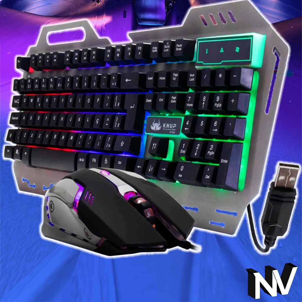 Kit Teclado Mouse Gamer Pc Marca Knup Kp 2054 Shopee Brasil