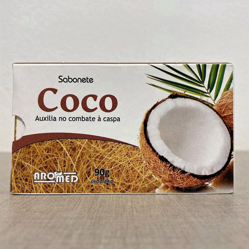 Sabonete de coco Aromed 90g - Auxilia no combate a caspa | Shopee Brasil