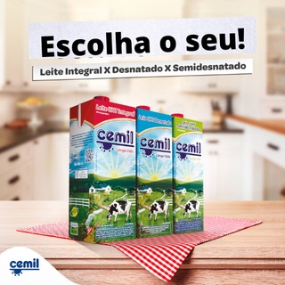Leite CEMIL UHT Integral 1litro | Shopee Brasil