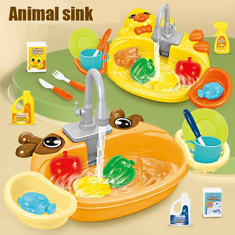 Conjunto De Brinquedos De Cozinha Infantil Mini Pia Lavar Louça ...