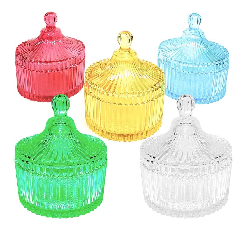 Bomboniere Baleiro De Vidro Colorido e Transparente | Shopee Brasil