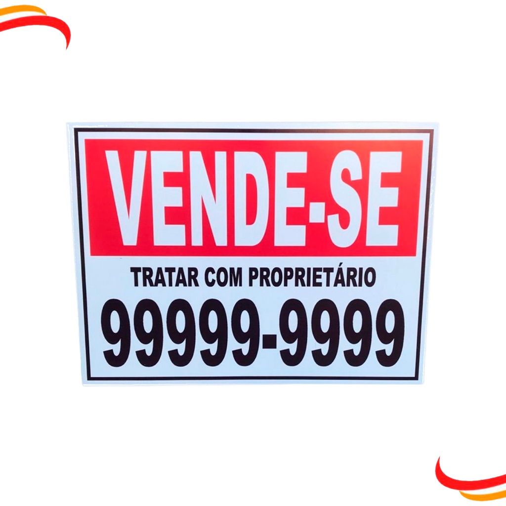 Placa Vende-se 40x30cm em PVC (YES) | Shopee Brasil